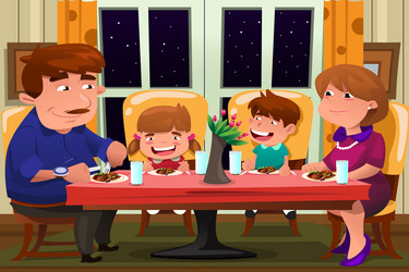 Family Eating Breakfast Clip Art