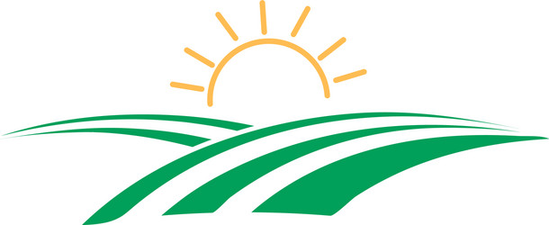 Green field farm icon design template Royalty Free Vector