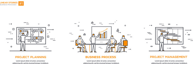 Business processes coordination Royalty Free Vector Image