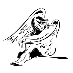 Sitting Angel Tattoo Vector Images (11)