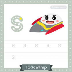 Letter s lowercase tracing practice worksheet Vector Image