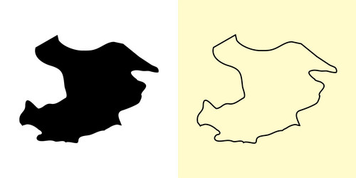 Kurdistan map iran asia filled and outline Vector Image