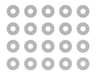 Segmented circles collection circular diagrams Vector Image