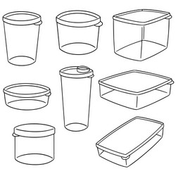 Set of plastic container Royalty Free Vector Image