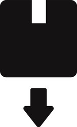 Box with down arrow icon Royalty Free Vector Image