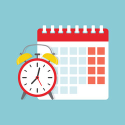 Calendar and clock icon schedule Royalty Free Vector Image
