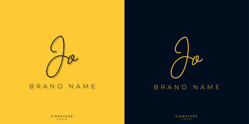 Luxury initial letters jo logo design Royalty Free Vector