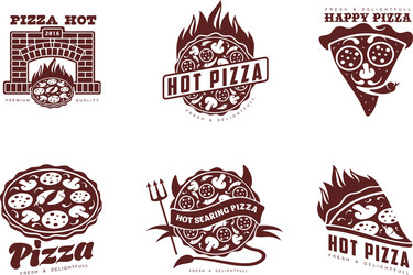 Italian pizza collection Royalty Free Vector Image