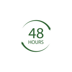 Sign of 48 clock arrow hours logo Royalty Free Vector Image