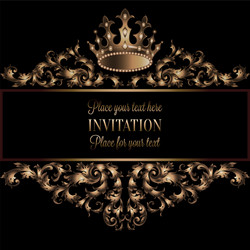 Elegant Gold Wedding Invitation Royalty Free Vector Image