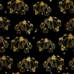 Rose gold foil dandelion seeds seamless Royalty Free Vector