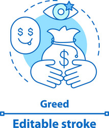 Greed neon light concept icon Royalty Free Vector Image