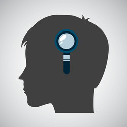 Silhouette head boy student searching Royalty Free Vector