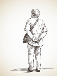 Woman Standing Back View Vector Images (over 1,000)