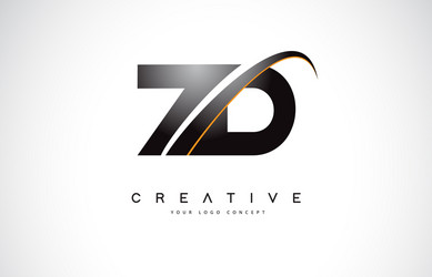 Zd z d letter logo design in white colors Vector Image