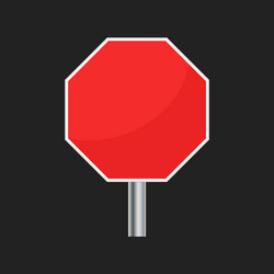 Blank red stop sign icon empty danger symbol Vector Image