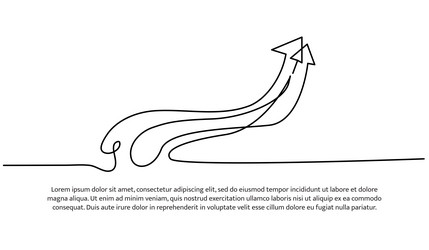 Continuous line design of arrows pointing up Vector Image