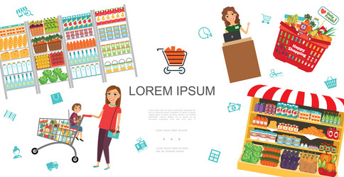 Green grocer shop Royalty Free Vector Image - VectorStock