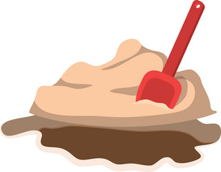 Shovel to play on beach white background Vector Image