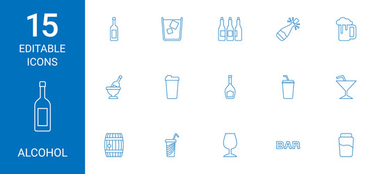 37 alcohol icons Royalty Free Vector Image - VectorStock