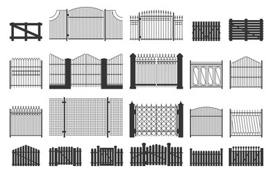 Gate fence silhouette Royalty Free Vector Image