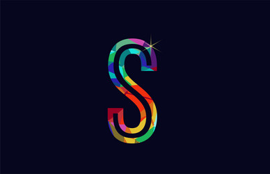 Rainbow color colored colorful alphabet letter Vector Image