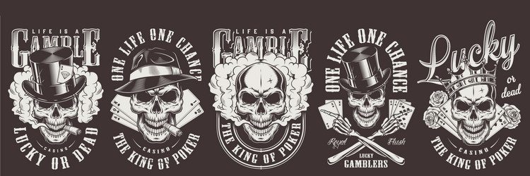 Gambling logos set Royalty Free Vector Image - VectorStock