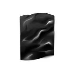 Black latex fabric with crumpled texture 3d wet Vector Image