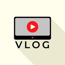 Modern vlog logo flat style Royalty Free Vector Image