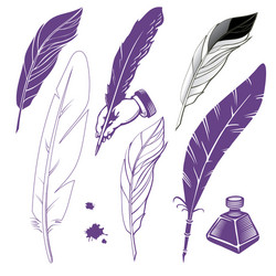 Monochromatic fire flaming feather Royalty Free Vector Image