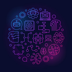Artificial intelligence and machine learning logo Vector Image