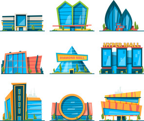 City mall urban isometric landscape with big Vector Image