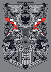 Stock vintage frame garuda pancasila ind Vector Image