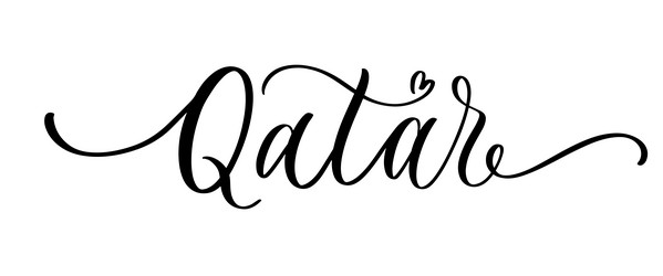 Doha - hand drawn lettering phrase sticker Vector Image