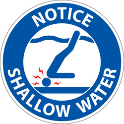 Water safety sign attention - shallow Royalty Free Vector