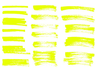 Highlight marker yellow underline lines Royalty Free Vector