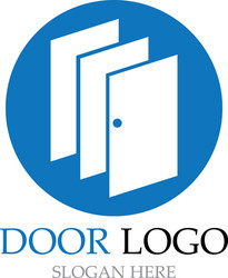 Door logo for home and building Royalty Free Vector Image