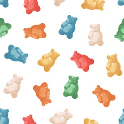 Seamless gummy bear candies pattern Royalty Free Vector