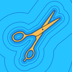Hair cutting scissors sign sand color Royalty Free Vector