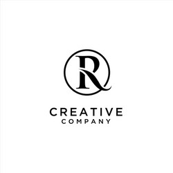 Letter r logo template for initial company Vector Image