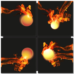 Fire attack effect burning energy ball light Vector Image