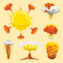 Cartoon explosion boom effect animation game Vector Image