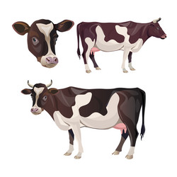 Black and white spotty cow Royalty Free Vector Image