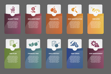 Infographic risk management template icons Vector Image