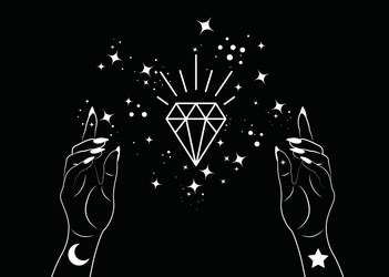 Magical hands boho occult magic hand witch Vector Image