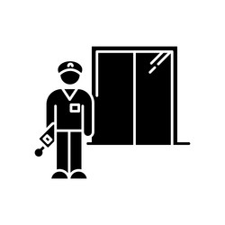 Night dorm watchman icon college dormitory Vector Image