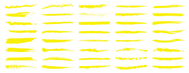 Highlight underline brush yellow marker pen Vector Image