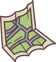 Map with routes Royalty Free Vector Image - VectorStock