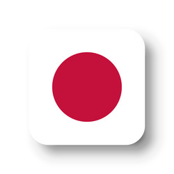 Rounded square isometric flag of japan Royalty Free Vector