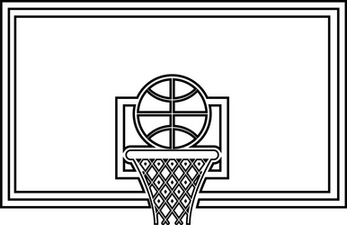 Basketball hoop and ball backboard grid Royalty Free Vector